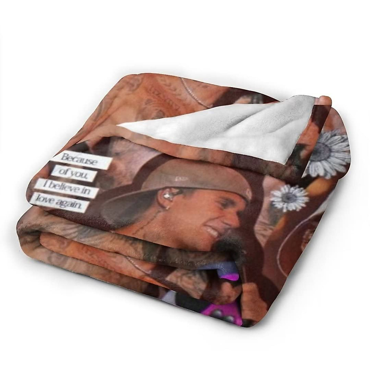 Justin Bieber Collage Blanket Soft Flannel Blanket Fleece Super Plush Soft Warm for Napping,Couch Chair,Living Room Singer Fans Gift 50x40 in