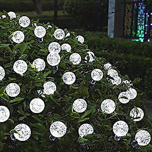 ZBM--ZBM Solar String Light 6m, 30 Lights Outdoor Fairy Lights Waterproof Crystal Ball Decorative Lights for Garden, Terrace, Garden, Home Decorative Lights Luces de hadas