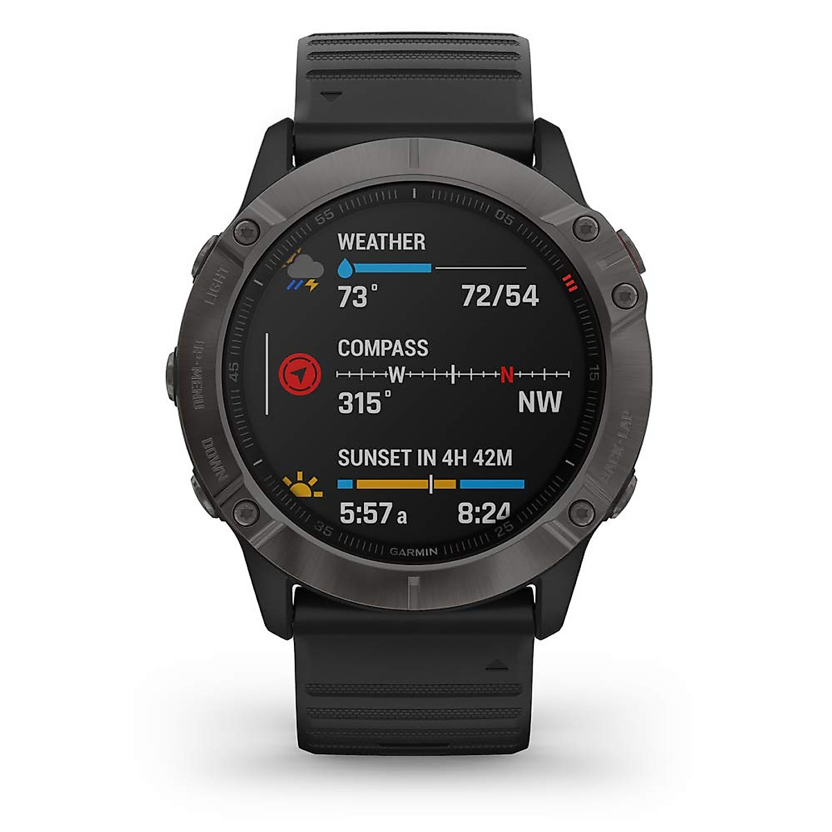 Garmin 010-02157-10 Fenix 6X Sapphire Multisport GPS Smartwatch Carbon Gray DLC Bundle with Premium 2 YR CPS Enhanced Protection Pack