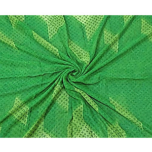 Peegli Vintage Green Saree Abstract Printed Curtain Drape Fabric Georgette DIY Craft Sari