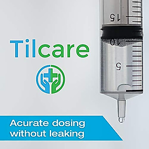 1ml Oral Dispenser Syringe with Cover 100 Pack by Tilcare - Sterile Plastic Medicine Droppers for Children, Pets & Adults – Latex-Free Medication Syringe Without Needle - Syringes for Glue and Epoxy