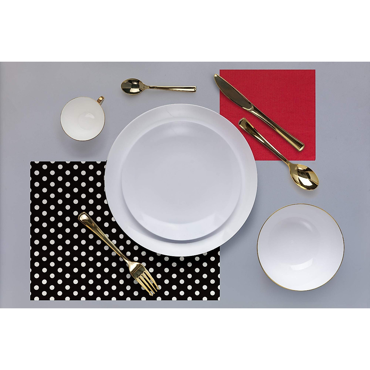 Trendables™ Premium Trend White Plastic Bowls, Disposable Food Grade Plastic Bowls - 40 Pack