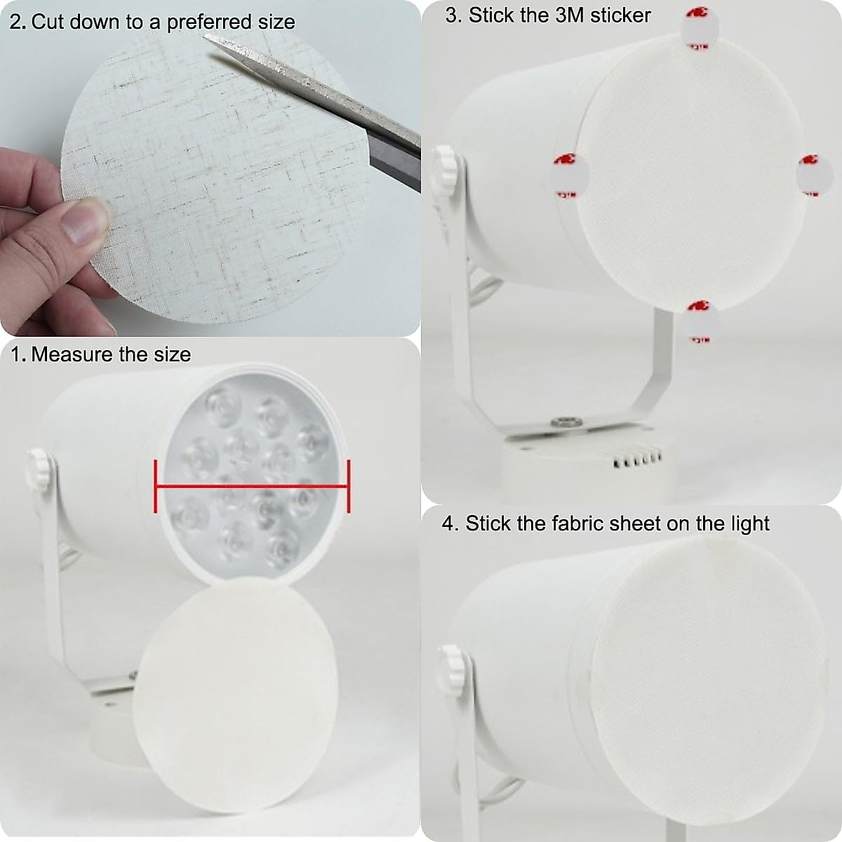 Kiven Led Light Cover,Light Blocking Stickers, 7.1in in Dia, Brown Fabric, LED Light Dimming Sticker for Recessed Light/Can Light, LED Spotlight, Ceiling Light, Downlight