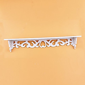 EBTOOLS Floating Shelf, White Shabby Chic Filigree Style Shelves Cut Out Design Wall Shelf Home