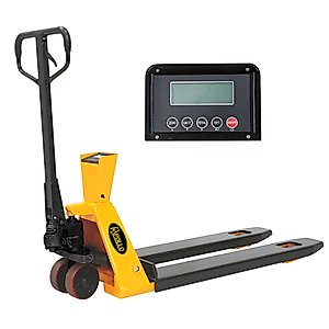 APOLLO Scale Pallet Jack Manual Hand Truck, Lb/Kg Switchable Electronic Digital Scale, 1lb Readability, 4400lbs Capacity 48"x27" Fork for Heavy Duty Warehouse Supermarket, Logistics Center