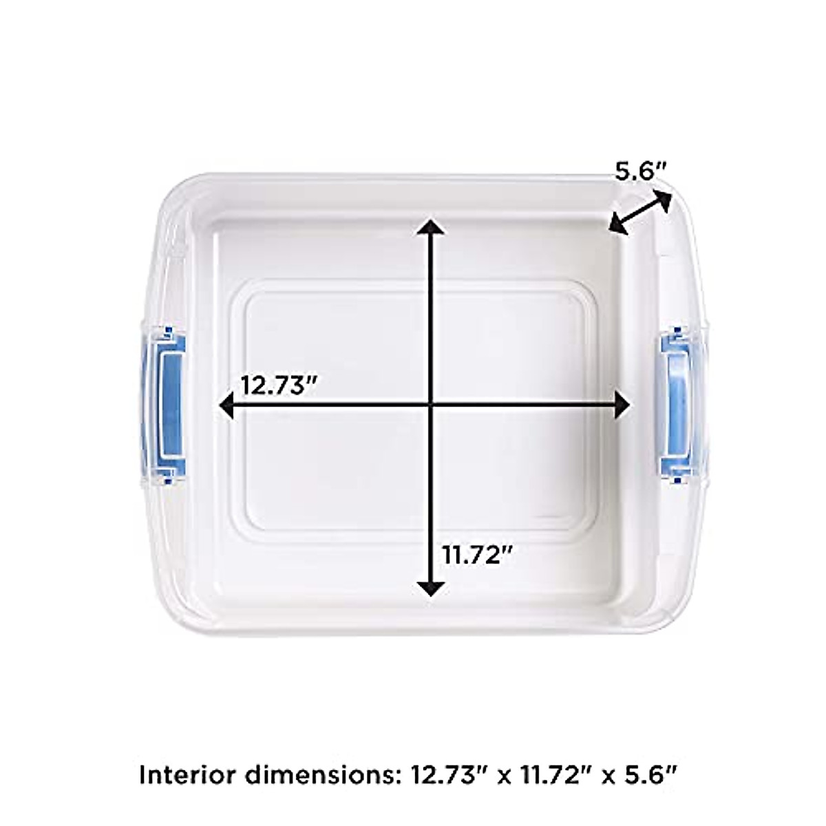 HOMZ 15.5 Quart Plastic Multipurpose Stackable Storage Container Tote Bins with Secure Latching Lids for Home or Office Organization, Clear (4 Pack)