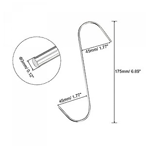 uxcell 6.89" Meat Hooks, 0.12" Thick Stainless Steel Butcher S-Hook for Meat Processing, Chicken Fish Beef Hanging Drying Smoking 20Pcs