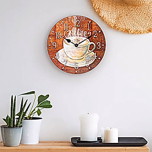 La Crosse Clock 404-2631C-INT 12-Inch Round Coffee Decorative Quartz Analog Wall Clock