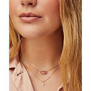 Kendra Scott White Diamond Cross Pendant Necklace in 14k Yellow Gold, Fine Jewelry for Women