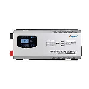 5000W Peak 15000watts Pure Sine Wave Power Inverter 24V DC to 120/240 VAC Split Phase with Battery AC Charger,Off Grid Low Frequency Solar Inverter