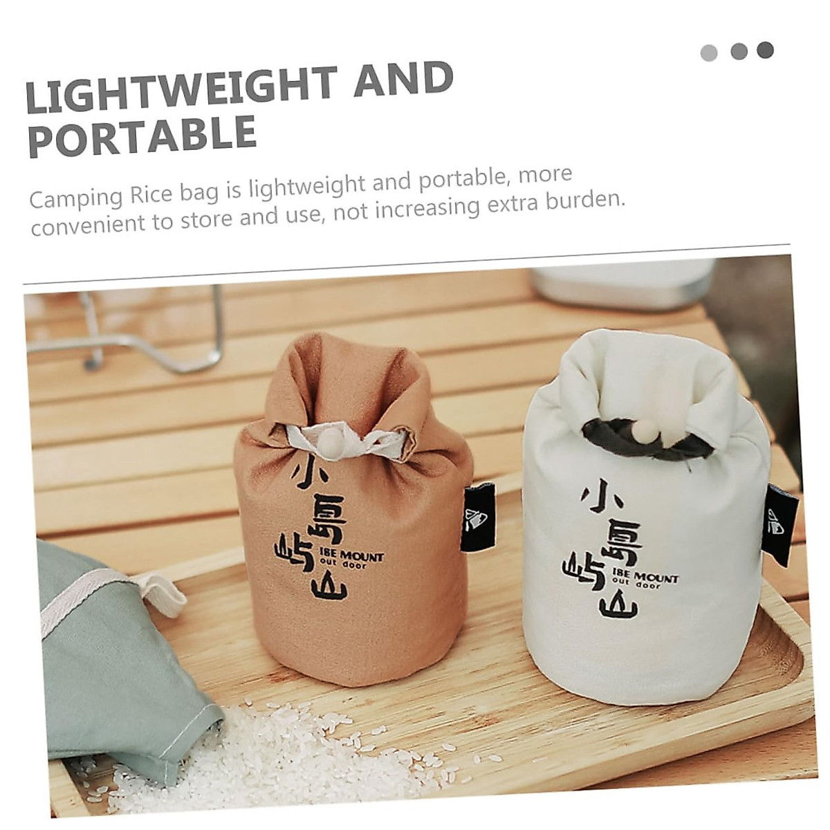 FRCOLOR camping grain rice bag drawstring rice bag rice holder bag camping rice bag cotton bread bags picnic food bag skin care containers leakproof rice holder portable camping bag canvas