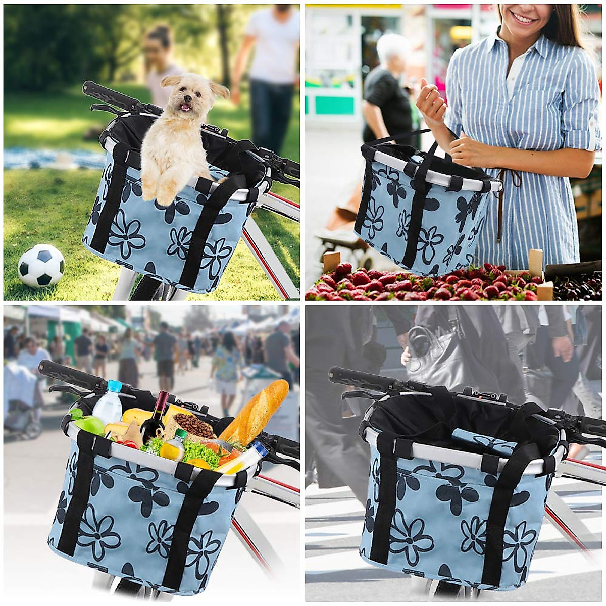 Lixada Dog Bike Basket Bicycle Handlebar Front Basket Small Dog Bike Basket FrontAdult Bike Basket