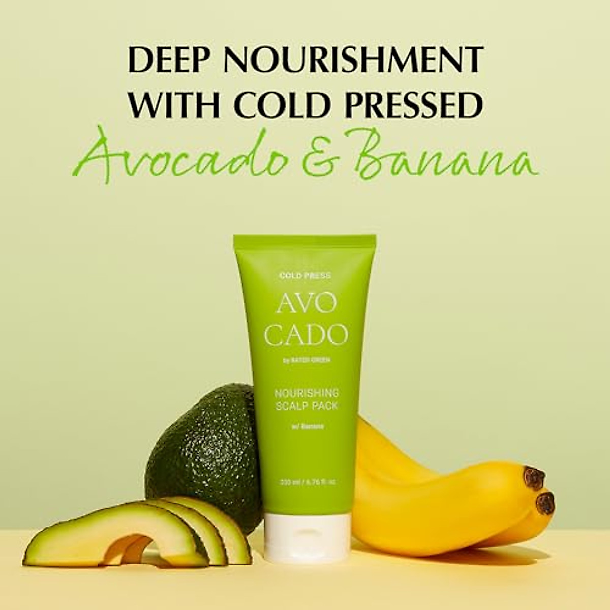 RATED GREEN Cold Brew Avocado Nourishing Scalp Pack with Banana - Korean Hair Conditioning Mask - Deep Hydrating Treatment for Dry Damaged Hair (6.76 Fl. Oz)