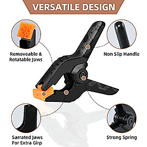 16 Pack Spring Clamps - 3.5 Inch Small Clamps for Backdrop Stand, Heavy Duty Clamps, Plastic Clips for Crafts and Backdrop Clips Clamps - Backdrop Clamps for Crafts, Woodworking, Photography, Outdoor