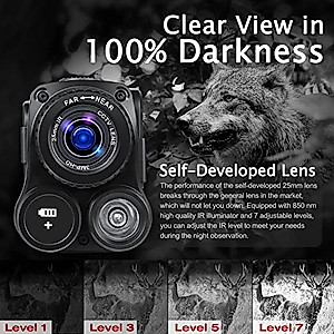 Night Vision Monocular, 4K Upgraded Digital Monocular with Night Vision, Infrared Goggles Binoculars with 8X Zoom 2000mAh Rechargeable Battery, for Adult Hunting Camping Travel, with 32GB Card
