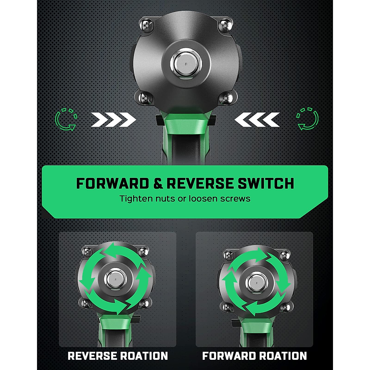 Avhrit Impact Wrench with 2Pcs Batteries, 650Nm/479ft-lbs 1/2, Cordles,s Compact , Brushless, Impact Driver Kit for Car Tires Home