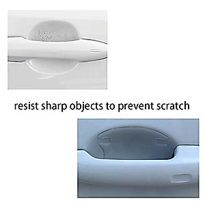 Alvhnt 4PCS Car Door Cup Handle Sticker, Anti-Scratches Car Door Handle Protective Film, Car Door Handle Cup Protector (Clear)