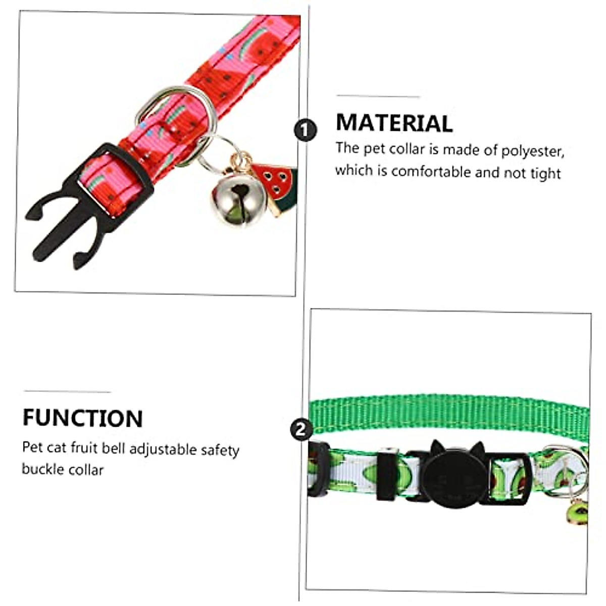 Mipcase 4pcs Pet Fruit Collar Small Cat Collar Cat Collars Personalized Small Puppy Collar Dog Collar Quick Release Buckle Pet Party Decor Favor Breakaway Cat Collar Cat Supplies Separate