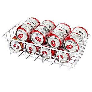 Orgneas Freezer Organizer Bins Metal Wire Storage Baskets for Upright Refrigerator Chest Freezer, Kitchen Pantry Storage and Organization for Fruit Vegetable Soda Cans Toys and Snacks, Set of 4