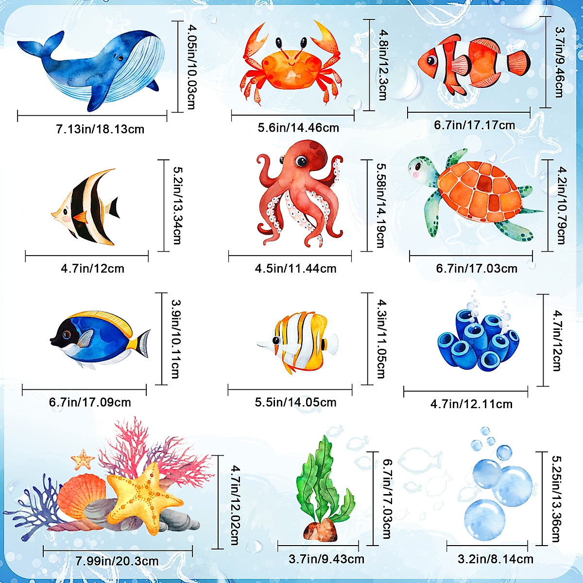 54 Pcs Under The Sea Party Decorations Ceiling Hanging Swirls Ocean Party Decorations Sea Animals Fish Themed Party Supplies Baby Shower Mermaid Birthday Beach Party Favor for Kids Boys Girls