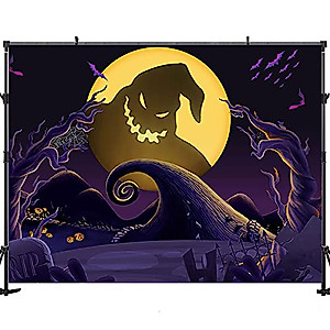 Maijoeyy 7x5ft Nightmare Before Christmas Backdrop Child Kid Halloween Backdrops for Photography Nightmare Before Christmas Props Halloween Party Backdrop Decoration