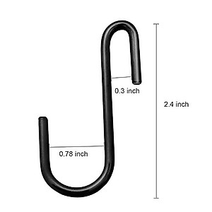 30 Pack ESFUN Heavy Duty S Hooks Black S Shaped Hooks Hanging Hangers Pan Pot Holder Rack Hooks for Kitchenware Spoons Pans Pots Utensils Clothes Bags Towels Plants