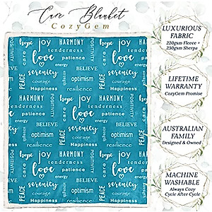 Get Well Soon Gifts for Women Men Throw Blanket, Inspirational Gift Blankets for Women, Sympathy Gifts Care Hug Healing Blanket, Calm Comfort Blanket Gifts, Thinking of You Gift for Women - Teal