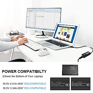 Charger for Dell Laptop Computer 65W 45W Round Tip Power Adapter