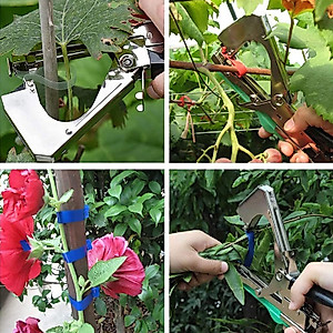 TOGETDREAM Plant Tying Machine Gardening Plant Vine Tying Tool with 20 Rolls of Tapes+10000pcs Staples, for Vegetable Grape Cucumber Tomato Flower and Pepper