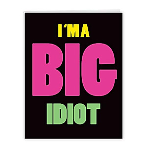 NobleWorks - Jumbo I'm Sorry Greeting Card (8.5 x 11 Inch) - Funny Apology Message - Big Idiot J3946SRG