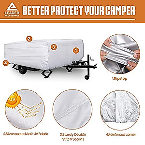 Leader Accessories Pop up Folding Camper Cover 150D Diamond Fabric Fits RV Trailer (10'-12')
