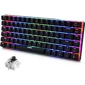 LexonElec AK33 RGB Mechanical Gaming Keyboard,82 Keys Mini Compact Computer Keyboard,20 LED Backlit Black Switch Waterproof Ergonomic Keyboard for PC Laptop Mac,Xbox,PS4,PS5(Black RGB)