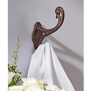 Giftcraft 087690 Elegant Heavy Duty Cast Iron Wall Hook, 4.8-inch Height