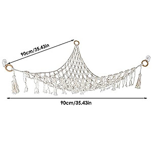 CHUWUJU Stuffed Animal Storage Hammock,Hanging Macrame Boho Tassels Hammock Net Toy Organizer Net Holder for Nursery Kids Bedroom,Perfect Home Decor