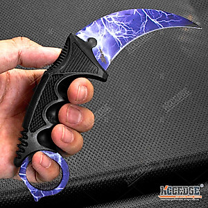 Tactical Knife Survival Knife Hunting Knife Fixed Blade Knife Combo Razor Sharp Edge Camping Accessories Camping Gear Survival Kit Survival Gear Tactical Gear 52319 (Lightning)