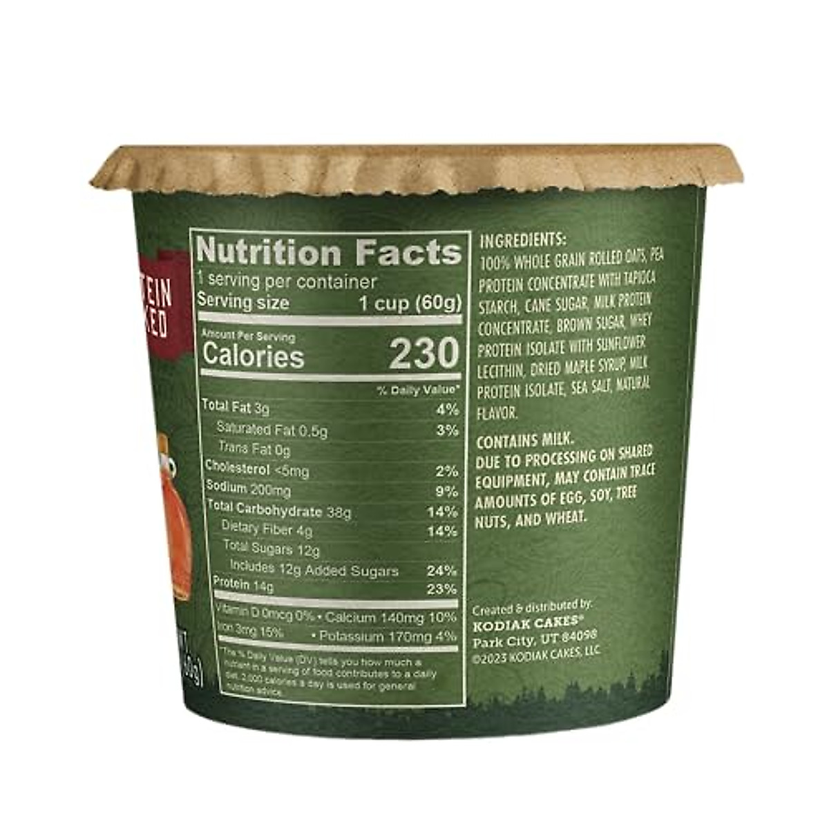 Kodiak Cakes Instant Protein Maple & Brown Sugar Oatmeal in a Cup, 2.12oz (Pack of 12)