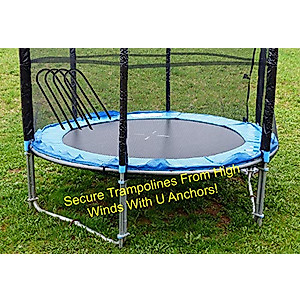 Urbalabs Nutrition 12 Inch Rebar Trampoline Stakes (6 Pack) Extra Heavy Duty Metal Steel High Wind Ground Anchors 3/8 Inch Round Chisel Point Tips Universal Size Anti Rust in Black