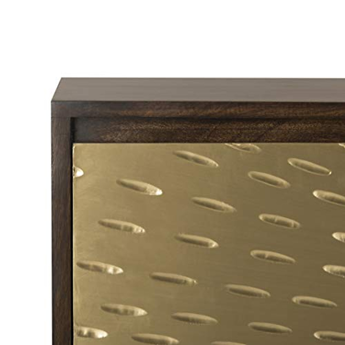 Safavieh Couture Home Eleni Modern Dark Brown and Shiny Brass 3-door Sideboard