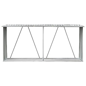 vidaXL Log Storage Shed, Log Holder with Roof, Log Storage Shed, Firewood Rack for Backyard Garden Patio Porch, Brown Galvanized Steel 129.9"