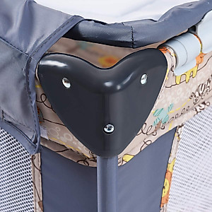 Costzon 3 in 1 Pack and Play, Portable Baby Playard with Bassinet, Changing Table, Music Box, Wheels & Brake, Basket, Carry Bag, Co-Sleeper Bassinet Compact Travel Crib for Indoor Outdoor Use Grey