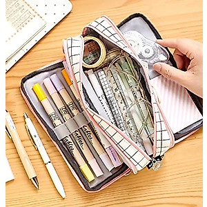 EHOPE Large Capacity Pencil Case Big Capacity Pouch Portable Large Storage Pen Case Pencil Bag for Office Travel Holder Box (Balck)