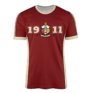 BBGreek Kappa Alpha Psi Fraternity Paraphernalia - Crew Neck T-Shirt - Official Vendor - 1911 Crest - Medium