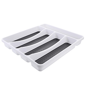COLLBATH Storage Tray Kitchen Utensils Organizer Plastic Spoon Plastic Tray Compartment Silverware Drawer Organizer Silverware Organizer for Drawer Compartment Silverware Organizer Storage