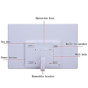 Ultra-Thin 15-inch Electronic Photo Frame Ultra-Narrow Frame Electronic Photo Album Video Player Advertising Player (Color : White)