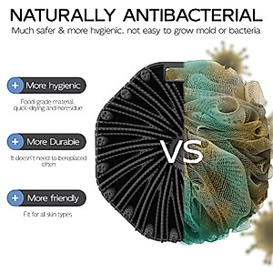 Silicone Body Scrubber, Exfoliating Body Wash Scrubbers Exfoliator, Shower Body Brush for Effective Showering Exfoliation and Gentle Massage (Black)