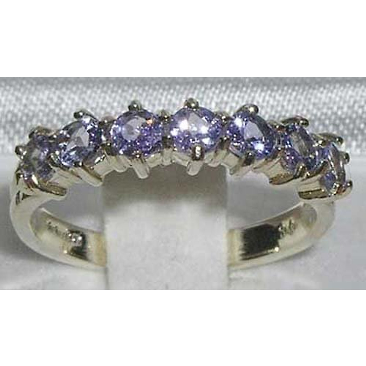925 Sterling Silver Real Genuine Tanzanite Womens Anniversary Ring - Size 8