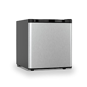 Upright Freezer Compact, Single Door, Reversible Stainless Steel Door, Adjustable Removable (Silver, 1.1 Cu. Ft.) sliver (1022003800)