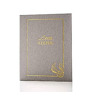Conquest Journals Harry Potter Little Keeper Baby Album, Capture Magical Memories From Baby Shower Through Age 5, Grey Linen Cover With Lay Flat Spiral, 9" x 11 1/2", 66-Guided Journal Pages