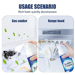 Foaming Heavy Oil Stain Cleaner, All Purpose Bubble Cleaner Kitchen Deep Cleaning Spray, All-purpose Rinse-free Cleaning Spray, Stubborn Grease & Grime Remover Bubble Spray100ML/1PC (2PC)