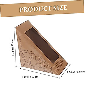 FUNOMOCYA 100pcs Boxes Sandwich Box Mini Food Containers Mini Muffin Plastic Cake Stand Mini Cupcake Box Triangle Sandwich Box Food Packaging Boxes Baking Food Box Sandwich Packaging Box Set